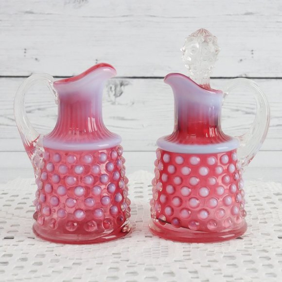 Fenton | Dining | Vintage Fenton Oil Cruet Stopper And Handled Cruet ...